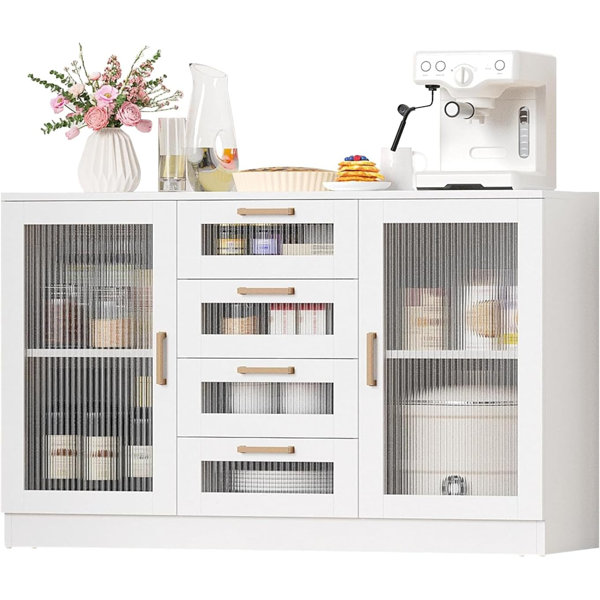 Ebern Designs Sideboard Buffet Cabinet with Storage, 48" Large Coffee Bar Cabinet, Farmhouse ...